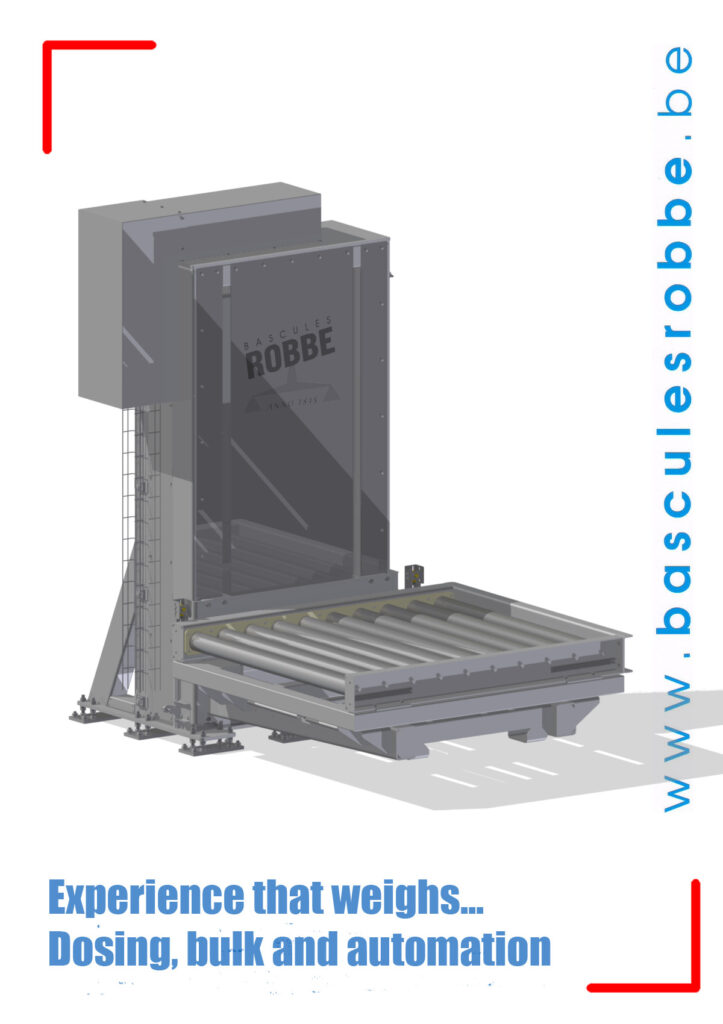 Automatic filling system for octabins with lift weigher